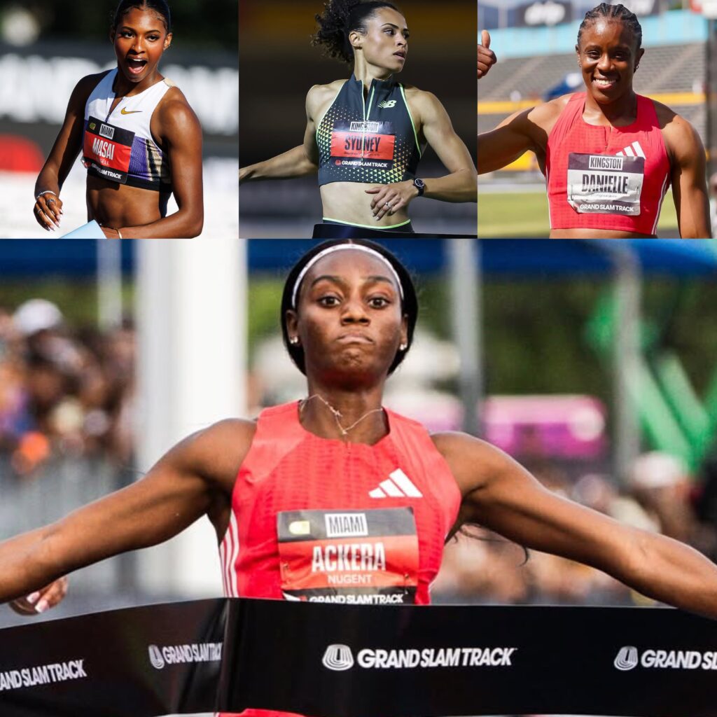 Grand Slam Track: Masai Russell, Danielle Williams, and Sydney ...